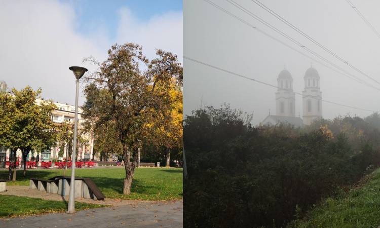 Foto vijest: U centru sunce sija, a na Laušu magla