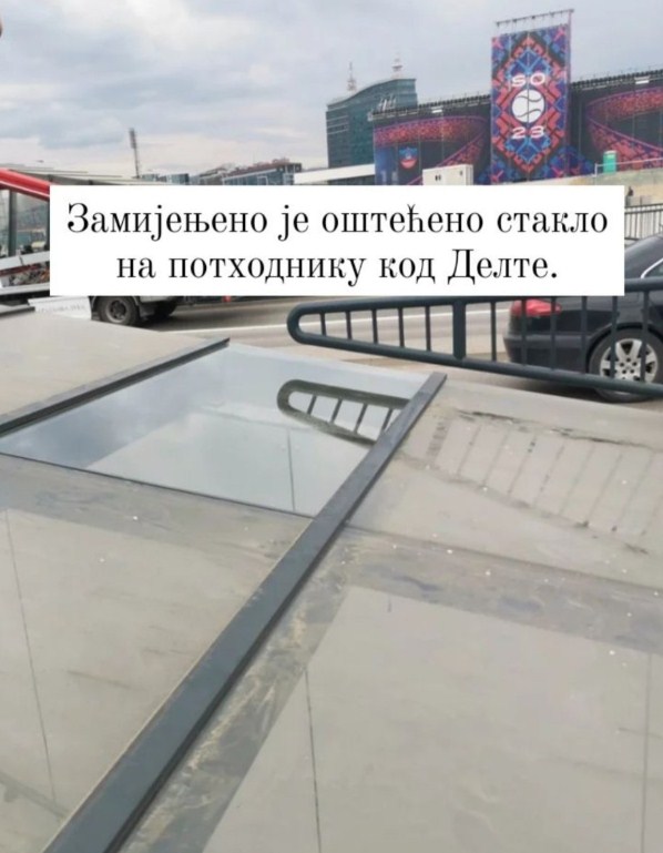 Zamijenjeno staklo iznad podzemnog prolaza kod “Delte” (Foto)